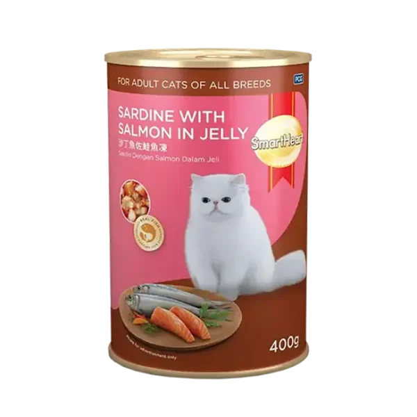 SmartHeart Adult Can Sardine with Salmon in Jelly (400gm) - Pet Town BD