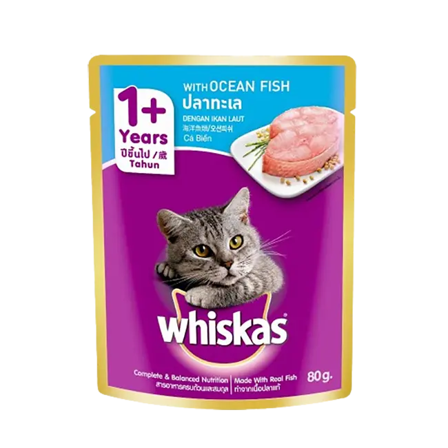 Whiskas Pouch Adult Ocean Fish (80gm) - Pet Town BD