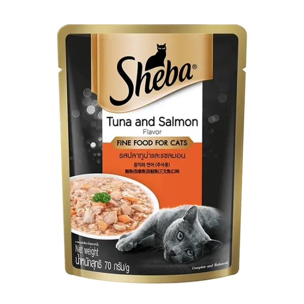 Sheba Premium Adult Cat Pouch Tuna & Salmon (70gm) - Pet Town BD