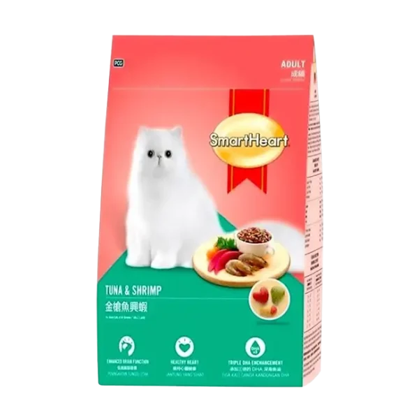 SmartHeart Adult Dry Cat Food Tuna & Shrimp (480gm) - Pet Town BD