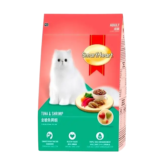 SmartHeart Adult Dry Cat Food Tuna & Shrimp (480gm) - Pet Town BD