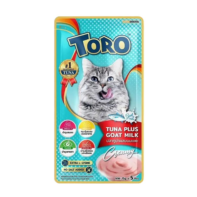 Toro Creamy Treat Tuna Plus Goat Milk (5*15gm) - Pet Town BD